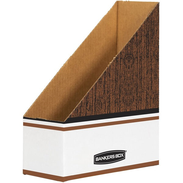Bankers Box Magazine Files - Letter - Wood Grain, White - Cardboard ...